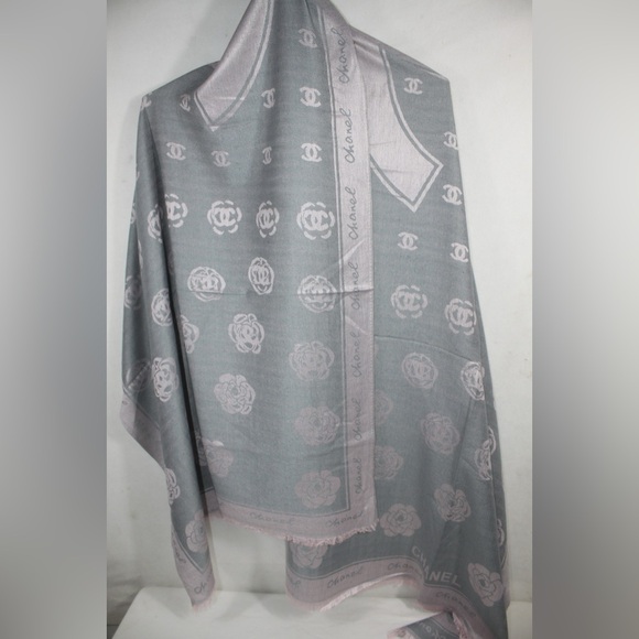 CHANEL | Accessories | Authentic Chanel Wrap Stole Shawl 65 Silk 35 ...